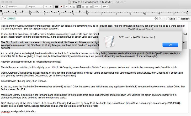How To Do A Word Count In TextEdit On Mac Macworld